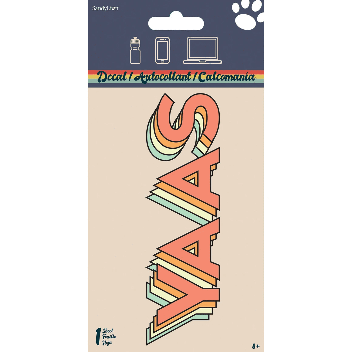 10 Pack 4 in x 8 in Yaas Adhesive Decal Sticker, Fun Slang Expression ...