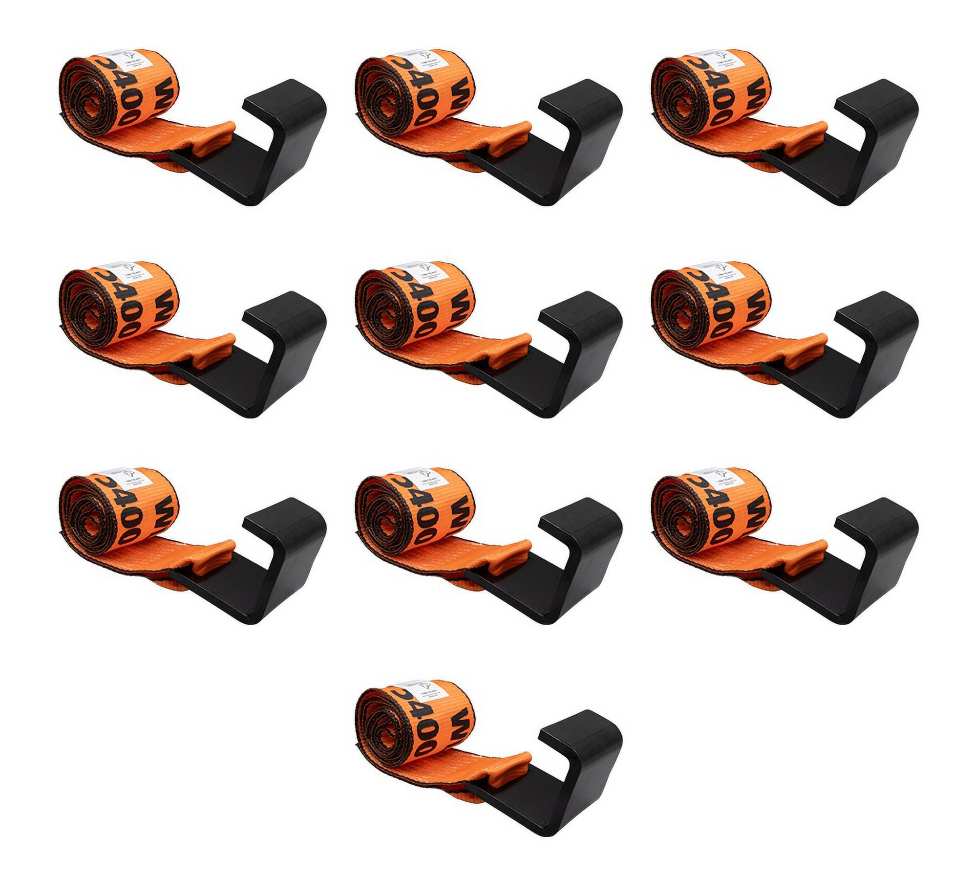 (10 Pack) 4" x5' Orange Roll Off Winch Strap for Container w/Large Flat ...