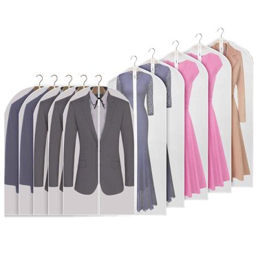 Hanging Garment Bag Lightweight Clear Zipper Suit Bags PEVA Moth-Proof ...