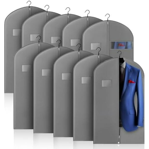 10 Pack 40-inch Suit Bag Garment Bag for Travel and Storage, Garment ...