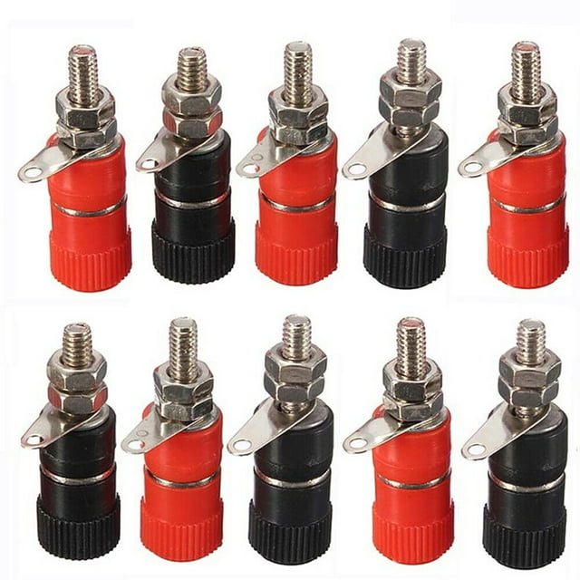 10 Pack 4Mm Banana Socket Binding Post Nut Connector Terminal For ...