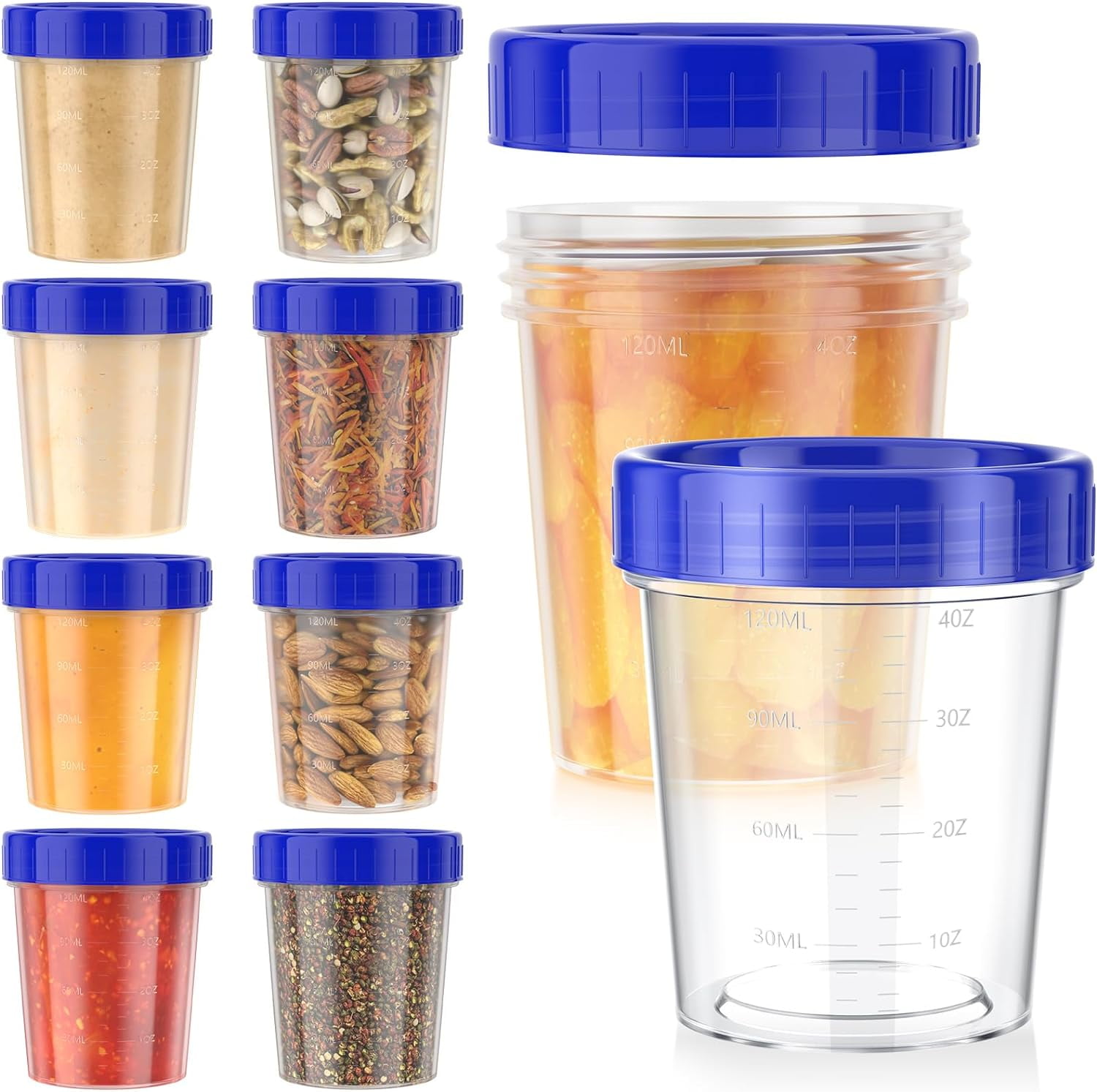 [10 Pack] 4oz Salad Dressing Container to Go - Small Containers with ...