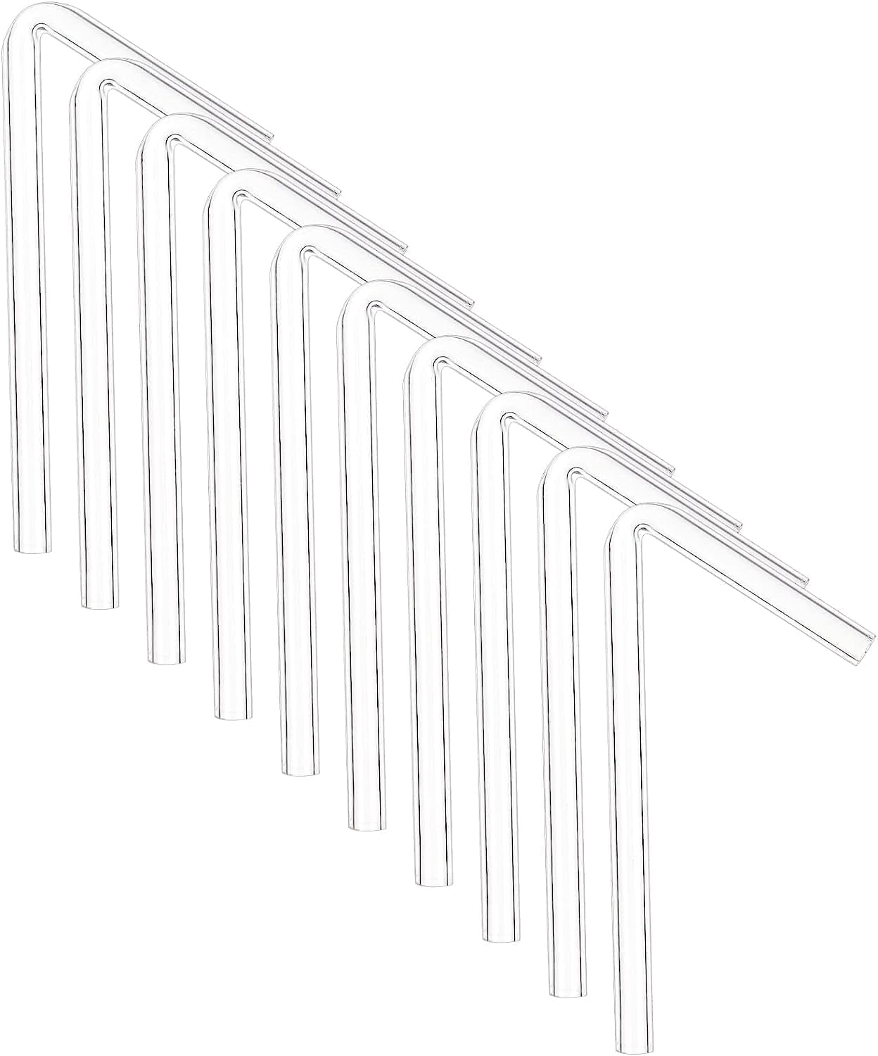 10 Pack 4x2 inch 60 Degree Glass Delivery Tube (Hole: 4mm) Curved Bent ...