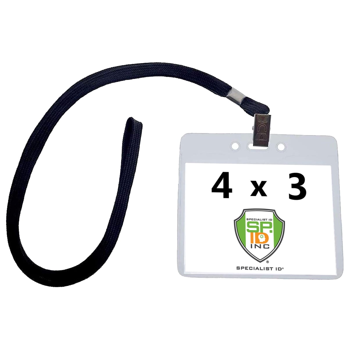 Specialist ID 10 Pack - 4x3 Badge Holder with Lanyard - Clear Plastic ...