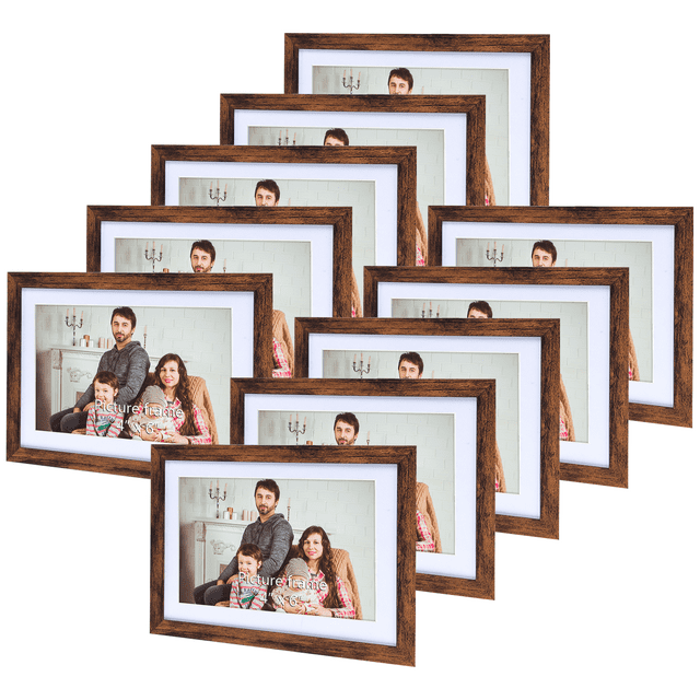 10 Pack 4x6 Picture Frames Gallery Sets with Mat, 5 by 7 Photo Frames ...