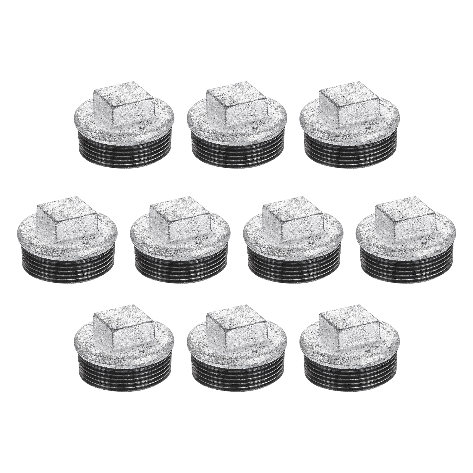10 Pack 5-1/2" Square Head Male Pipe Plug Fittings Cast Iron End Caps ...