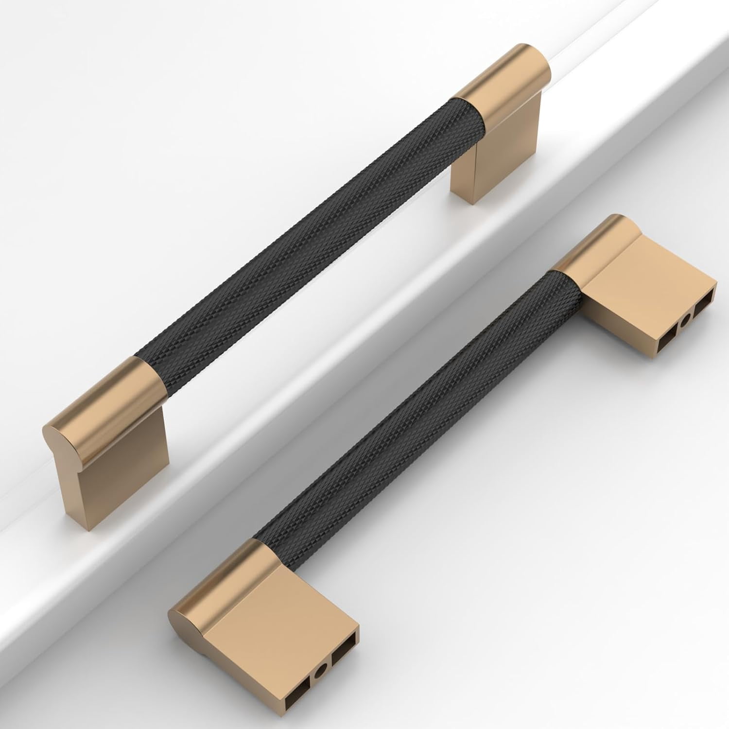 10 Pack 5"(128mm) Matte and Champagne Bronze Cabinet Pulls Knurled ...