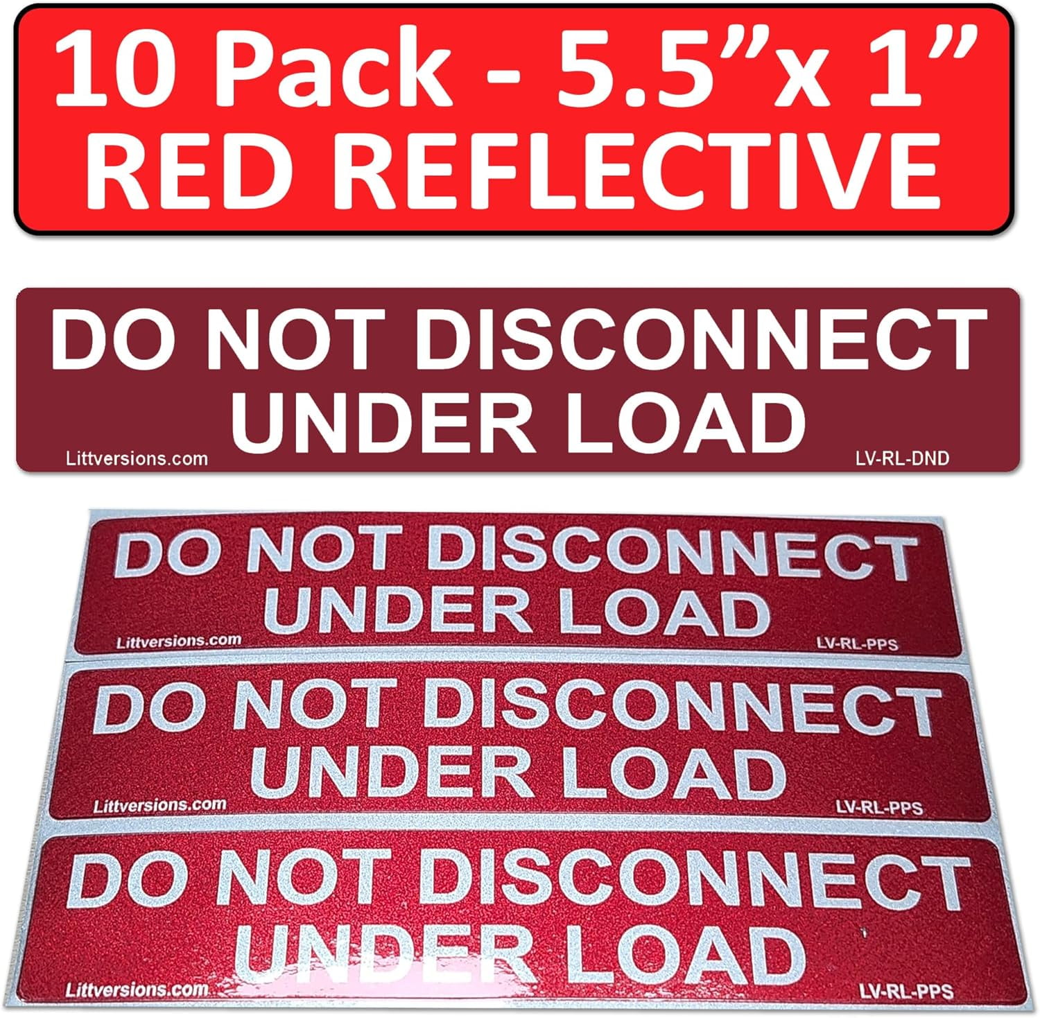 10 Pack 5.5"x 1.75" Reflective Solar NEC Complaint Do Not Disconnect Under Load Laminated Labels ...