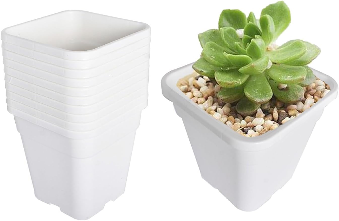 10-Pack 5 Gallon Square Plastic Garden Planter Pots Flower Seedling ...