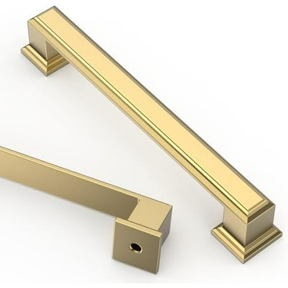 10 Pack 5 Inch(128mm) Brushed Brass Cabinet Pulls Kitchen Cabinet ...
