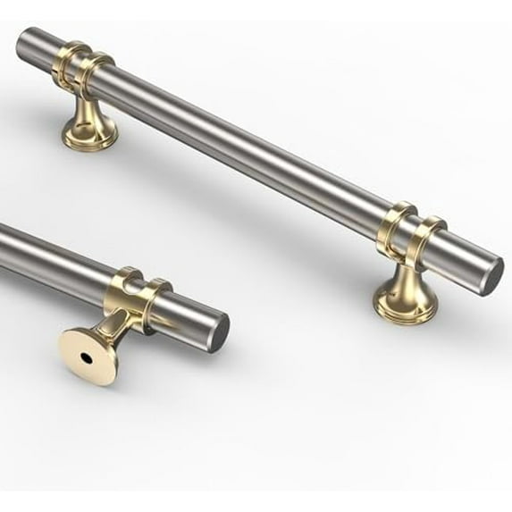 10 Pack 5 Inch(128mm) Gold and Brushed Satin Nickel Kitchen Cabinet ...