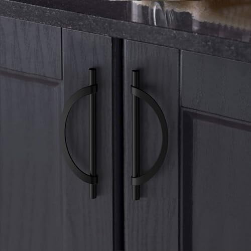 10 Pack 5 Inch(128mm) Hole Centers Matte Black Cabinet Pulls,Stylish ...