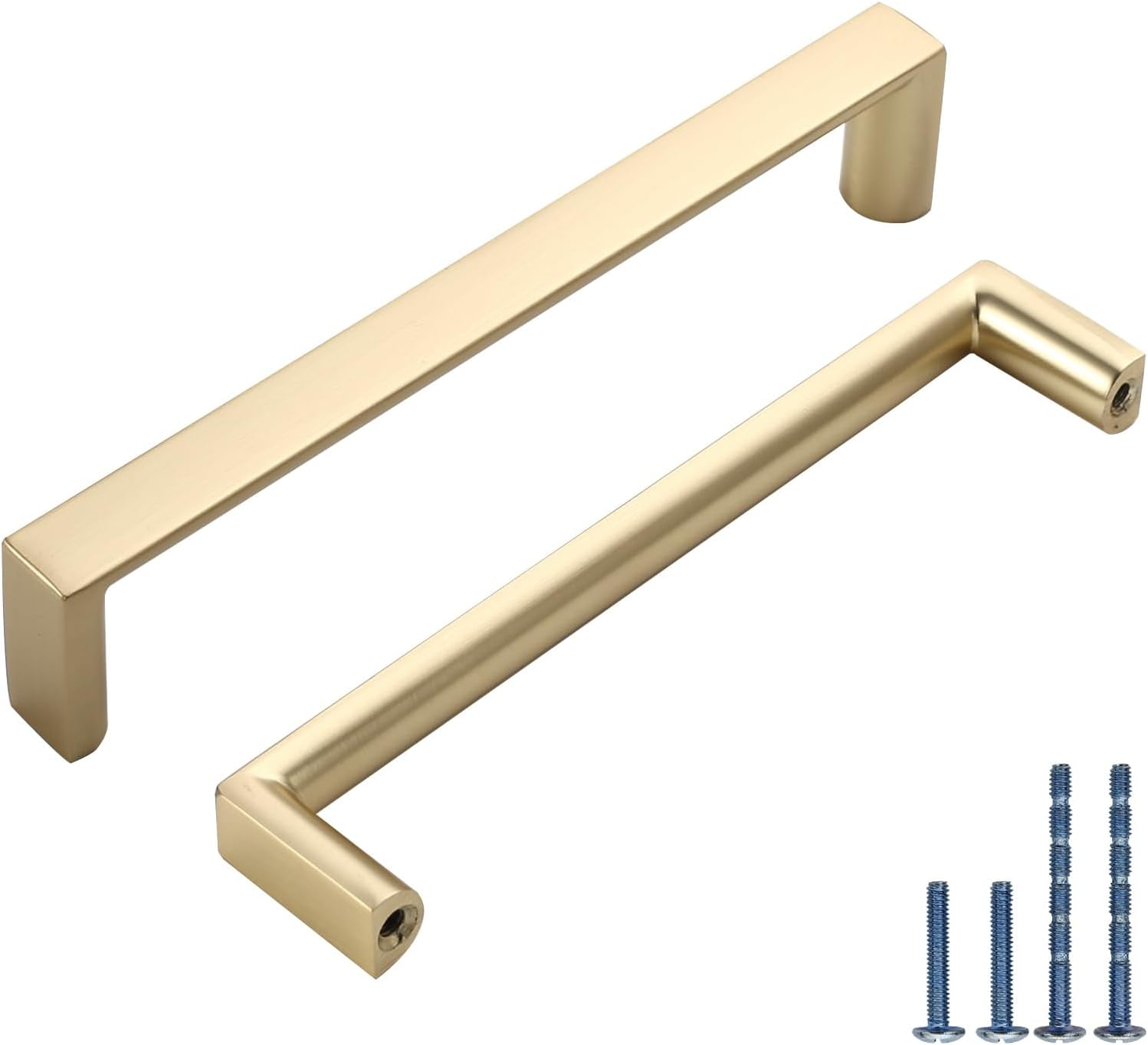 10 Pack 5 Inch(128mm) Kitchen Cabinet Handles Brushed Gold Pulls Drawer ...