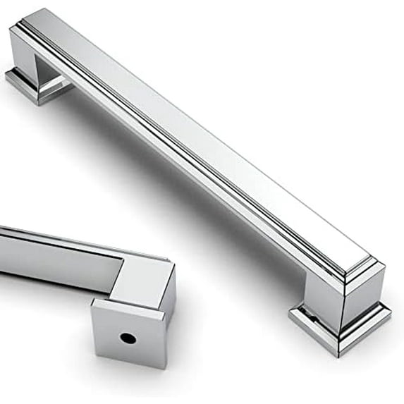 10 Pack 5 Inch(128mm) Polished Chrome Kitchen Cabinet Handles Cabinet Pulls Kitchen Cabinet ...