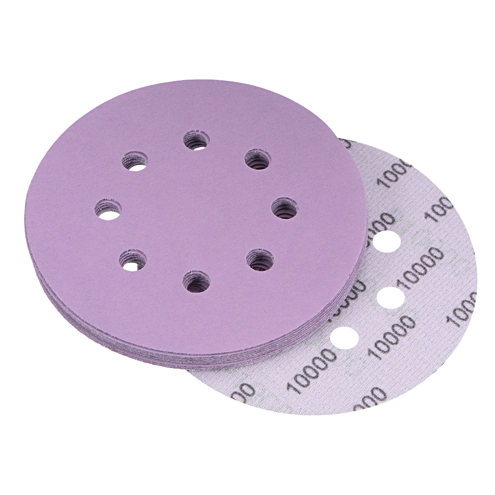 10 Pack 5-Inch Purple Sanding Discs 10000 Grits 8 Hole Hook & Loop ...