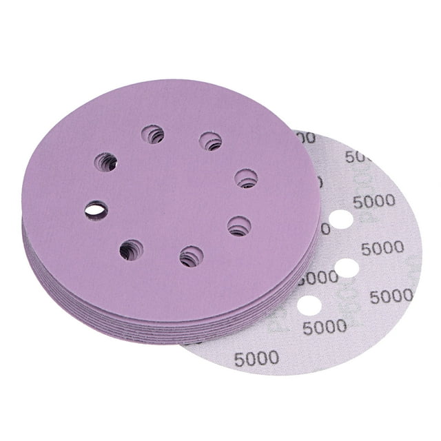 10 Pack 5-Inch Purple Sanding Discs 5000 Grits 8 Hole Hook & Loop ...
