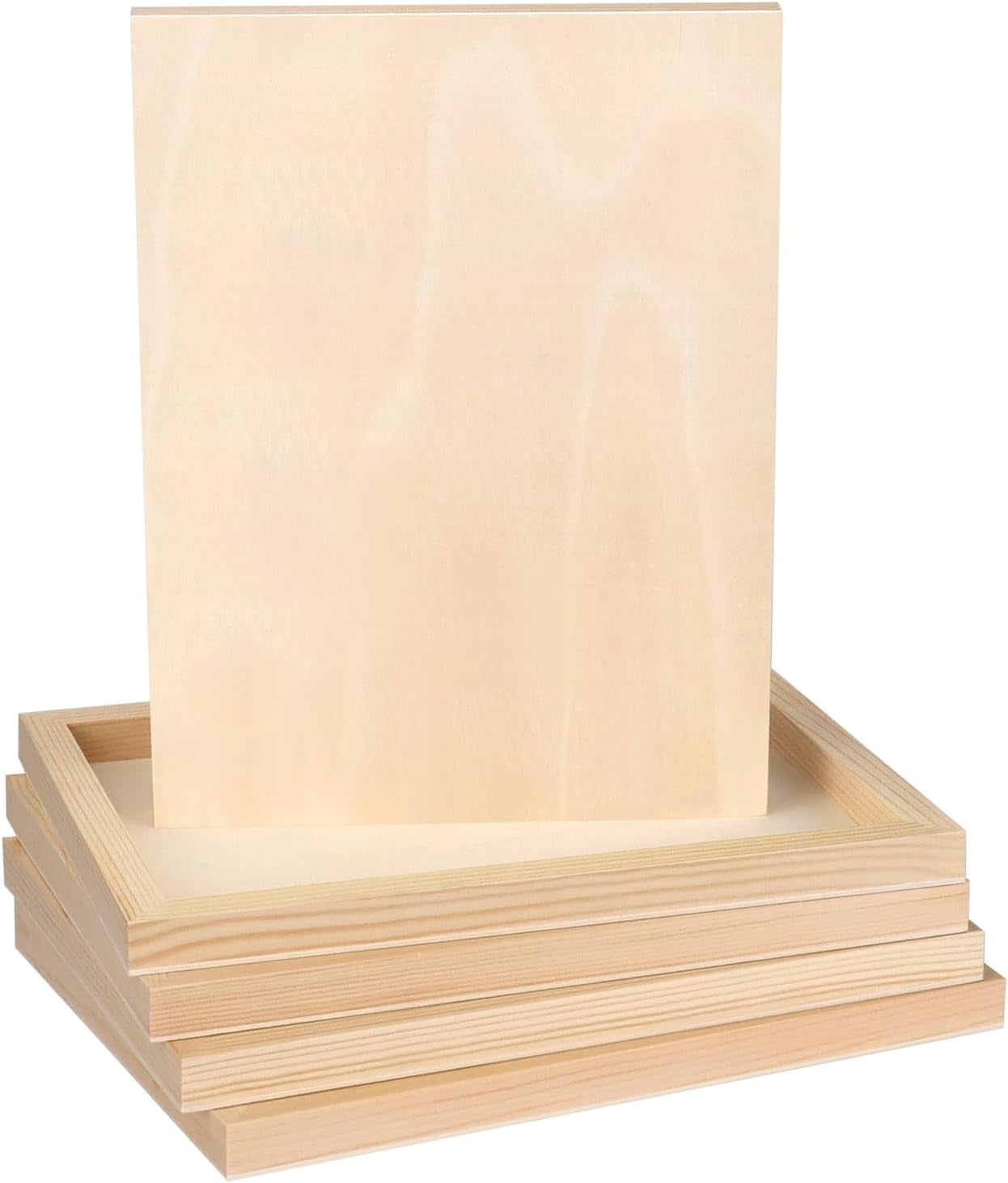 10 Pack 5 x 5 inch Wood Panel Boards, Unfinished Wood Canvas Panels for ...