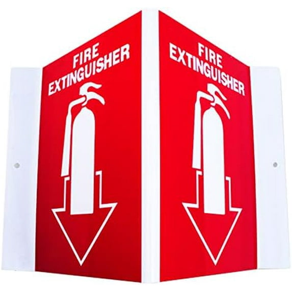 (10 Pack) 5" x 6" Plastic Fire Extinguisher Safety Projection Arrow 3D ...