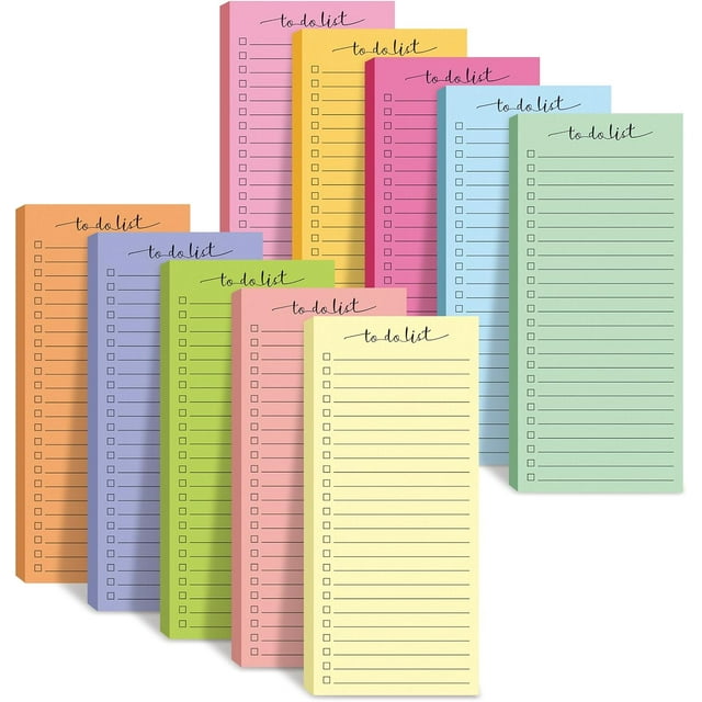 10 Pack 500 Sheets to Do List Notes Daily Checklist Notepads with 50 ...