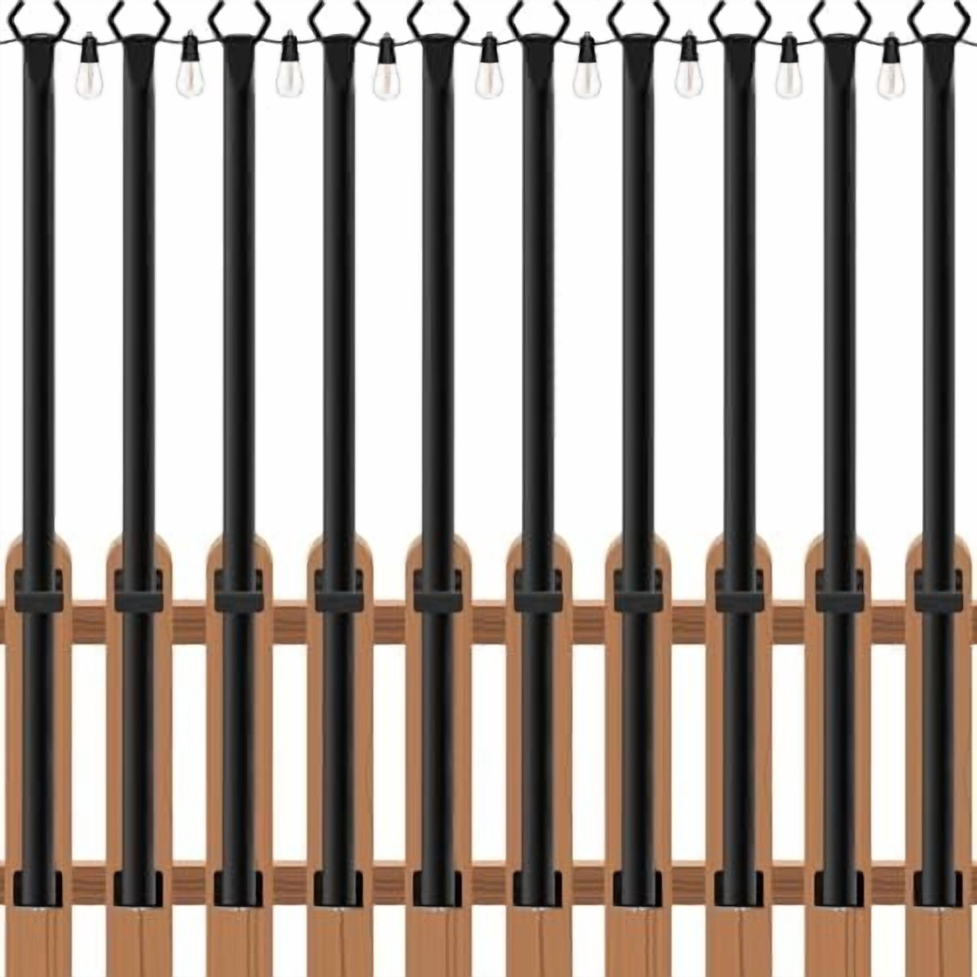 10 Pack 5FT String Light Poles,Light Poles for Outside Lights with Fork ...