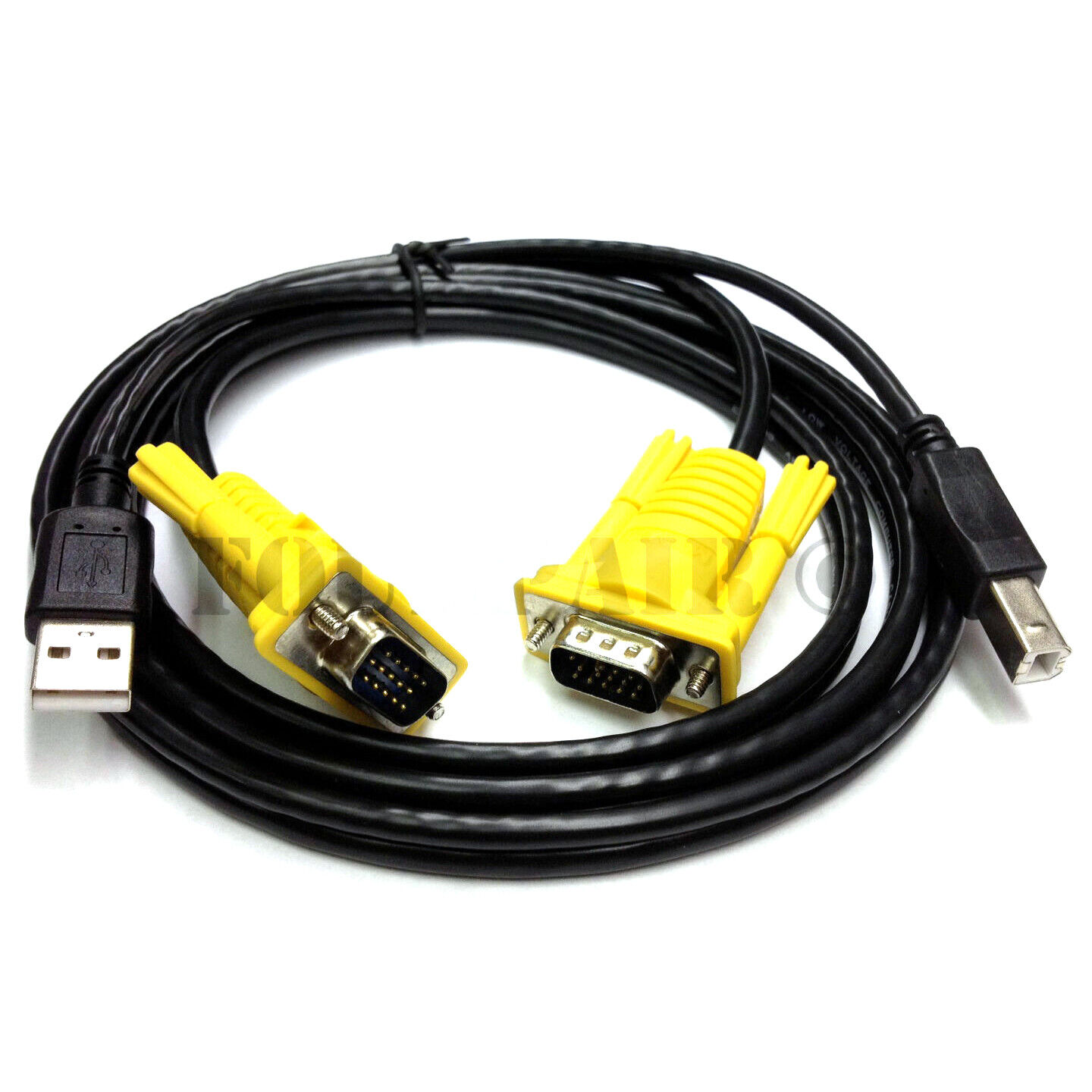 10 Pack - 5ft KVM Switch Cable USB VGA Wire Cord 3-in-1 Keyboard Video ...