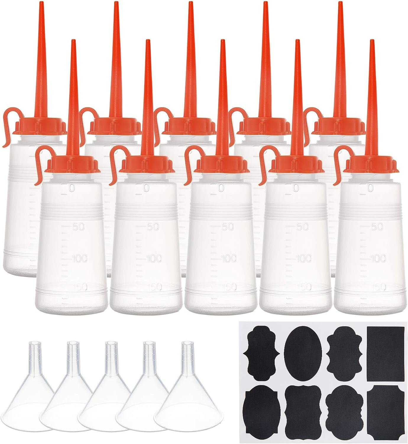 10 Pack 5oz 150ml Straight Beak Squeeze Bottle Graduated Industrial ...