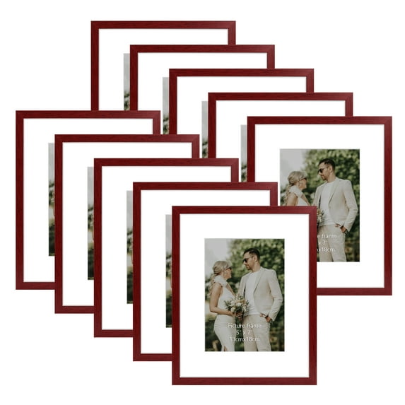 10 Pack 5x7 Picture Frames Set, Reddish-Brown 5 by 7 Photo Frame for ...