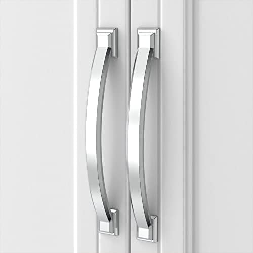 10 Pack 6.3 Inch(160mm) Polished Chrome Cabinet pulls Kitchen Cabinet ...