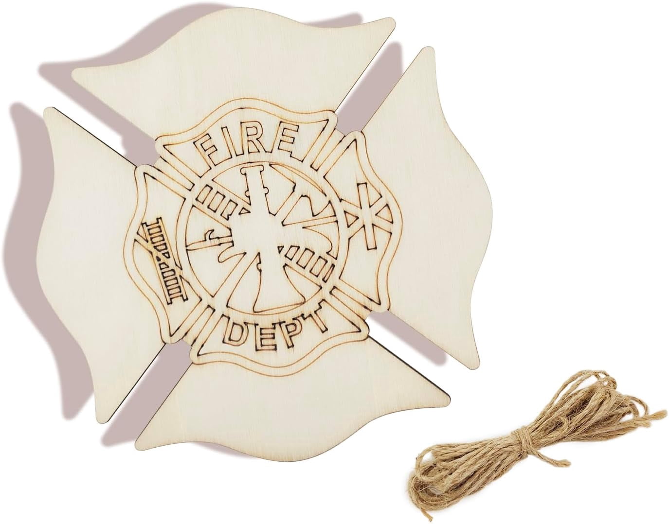 10 Pack 6 Inch Wood Fireman Badge Cutouts Fireman Maltese Cross Cutouts ...