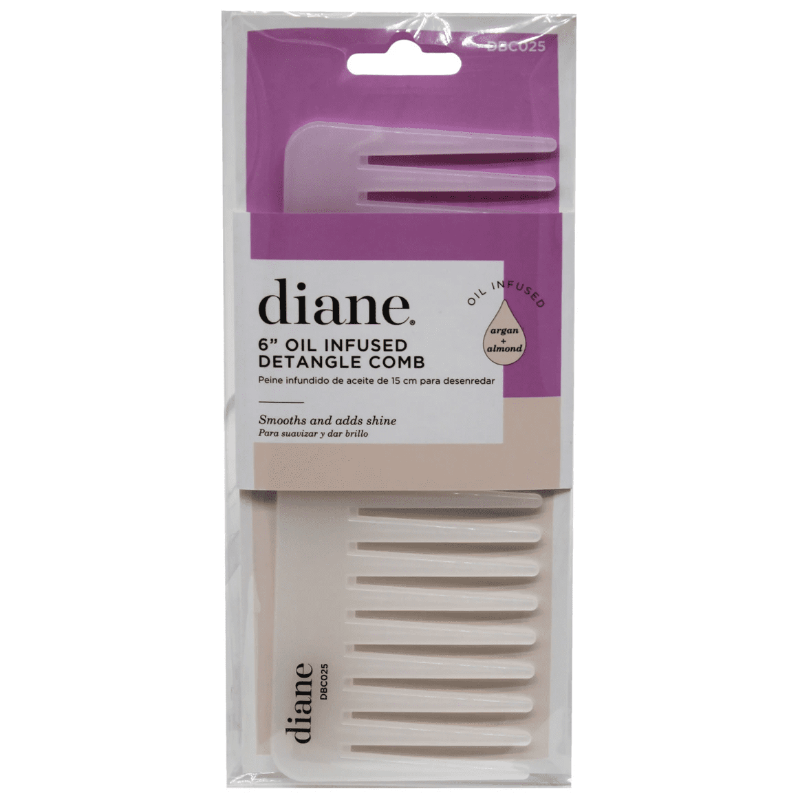 10 Pack 6 in Oil Infused Detangle Comb with Argan, Almond Oils, Smooth ...