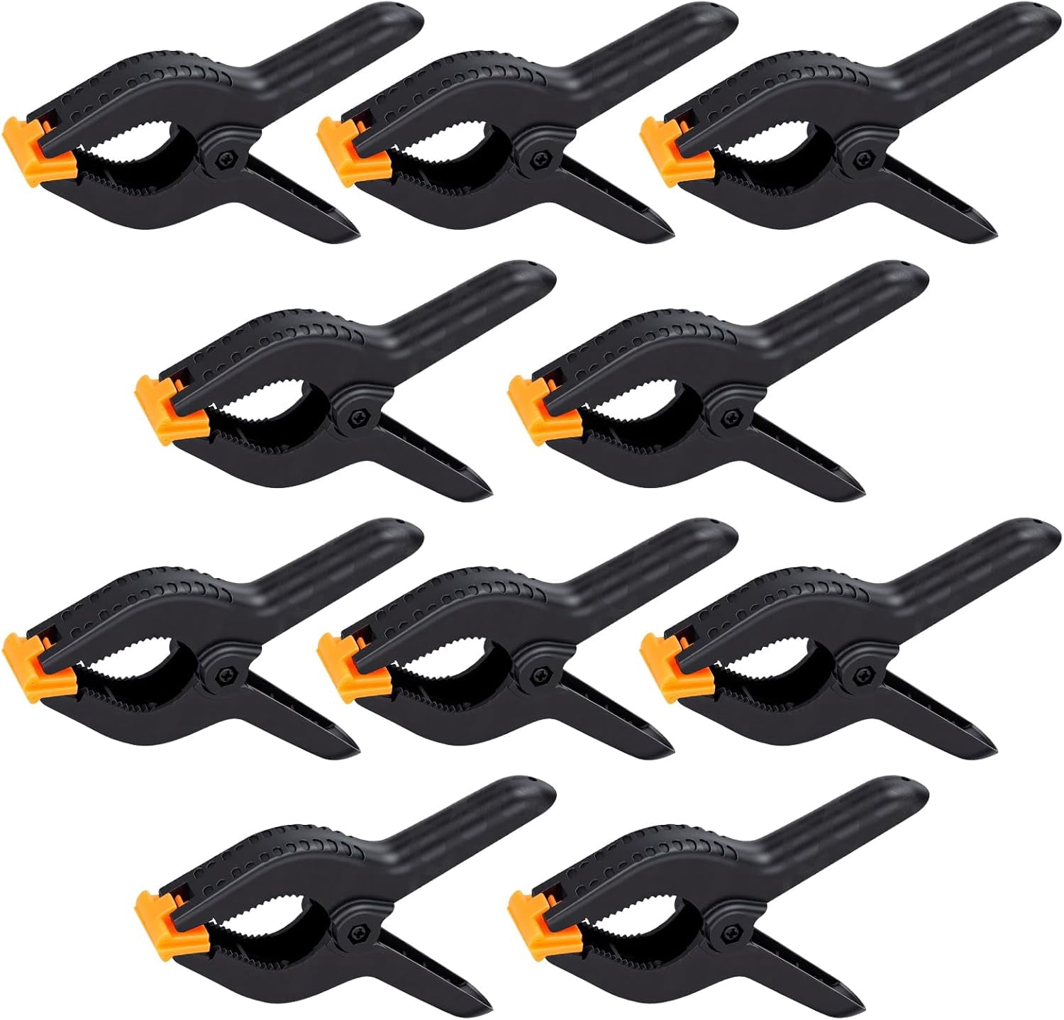 10 Pack 6'' Plastic Spring Clamps, Black Heavy Duty Clips, Plastic ...