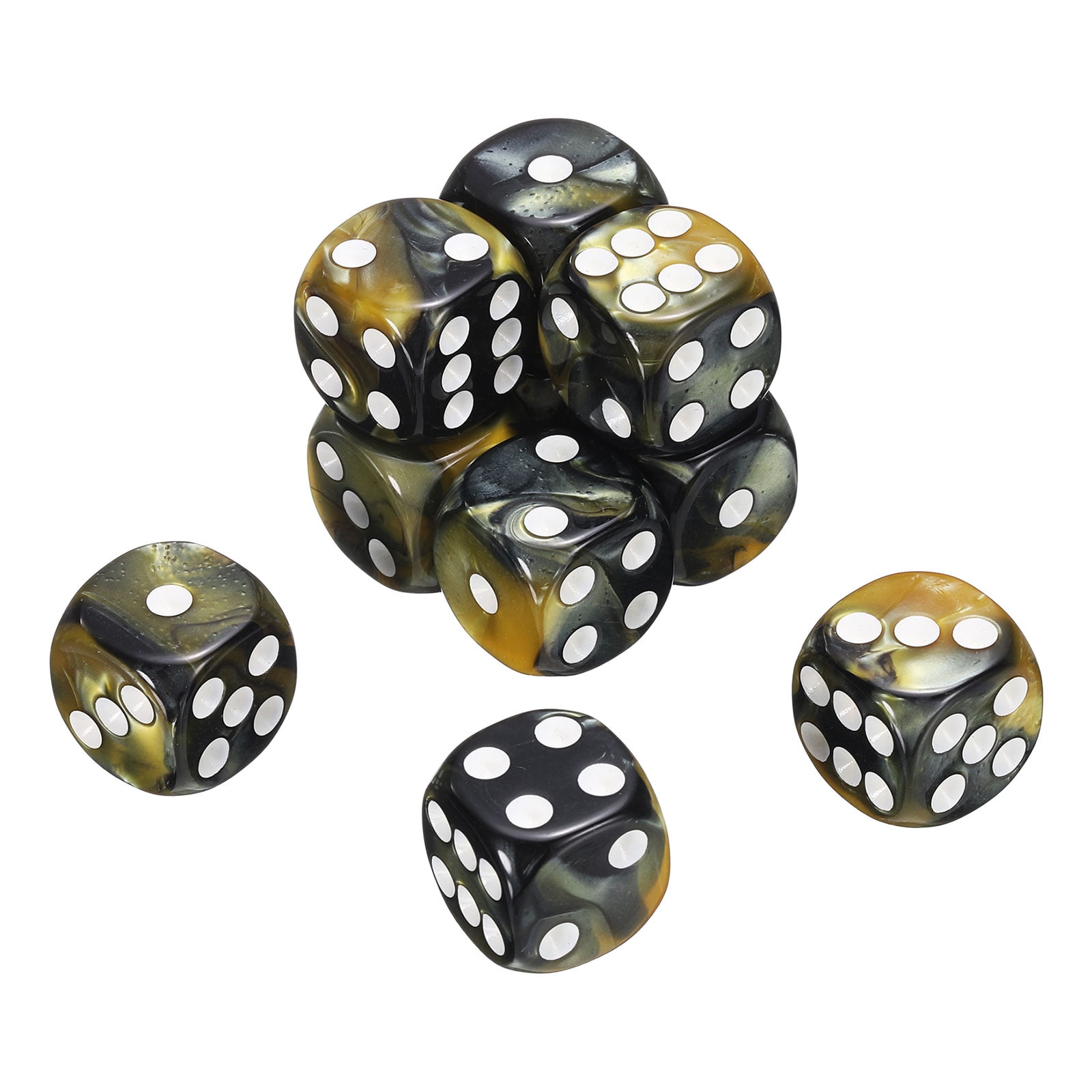 10 Pack 6 Sided Standard Dice, 2 Colors Acrylic D6 Mini Polyhedral ...