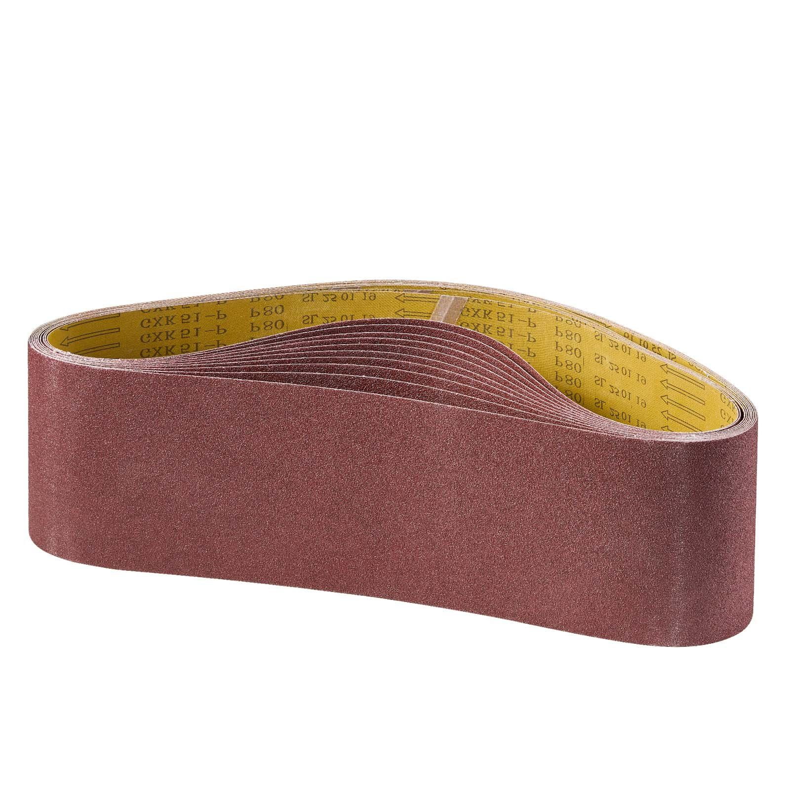 Sanding Belts, 6 x 48-inch Belt Sander Sanding Belts, 10PCS 80 Grit ...