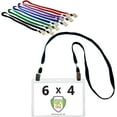 Specialist ID 10 Pack 6x4 Horizontal Badge Holder and Lanyard, Clear ...