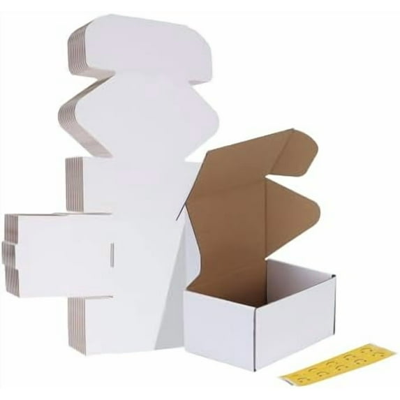 10 Pack 6x4x3 Shipping Boxes, White Corrugated Cardboard Box for ...