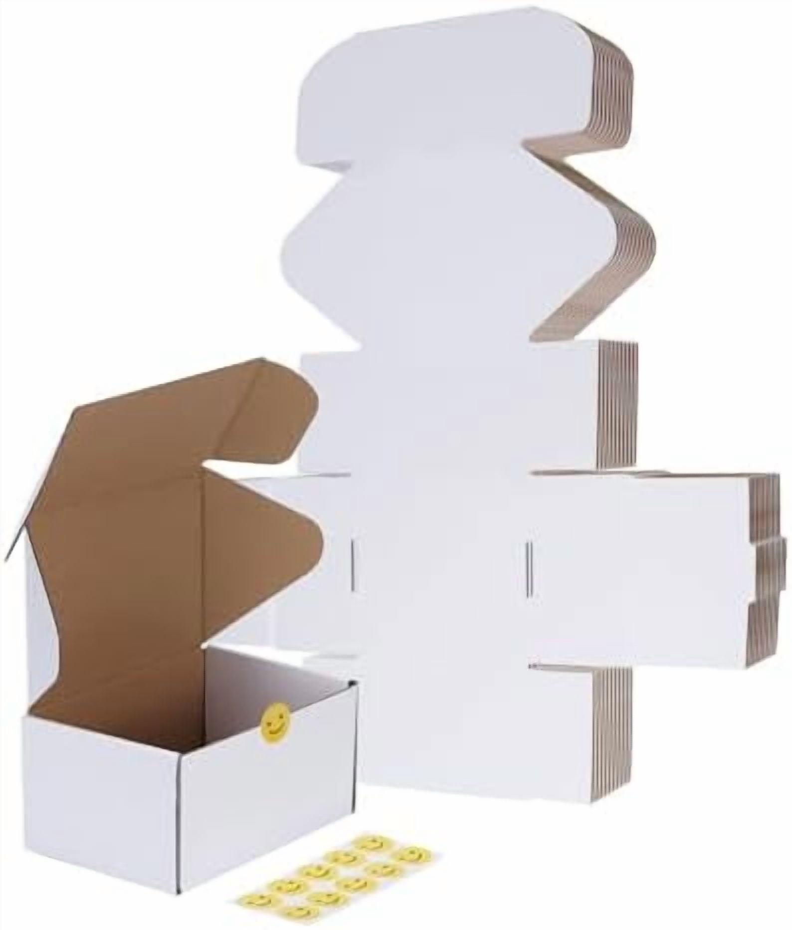 10 Pack 6x4x3 Small Shipping Boxes, White Corrugated Cardboard Box for ...