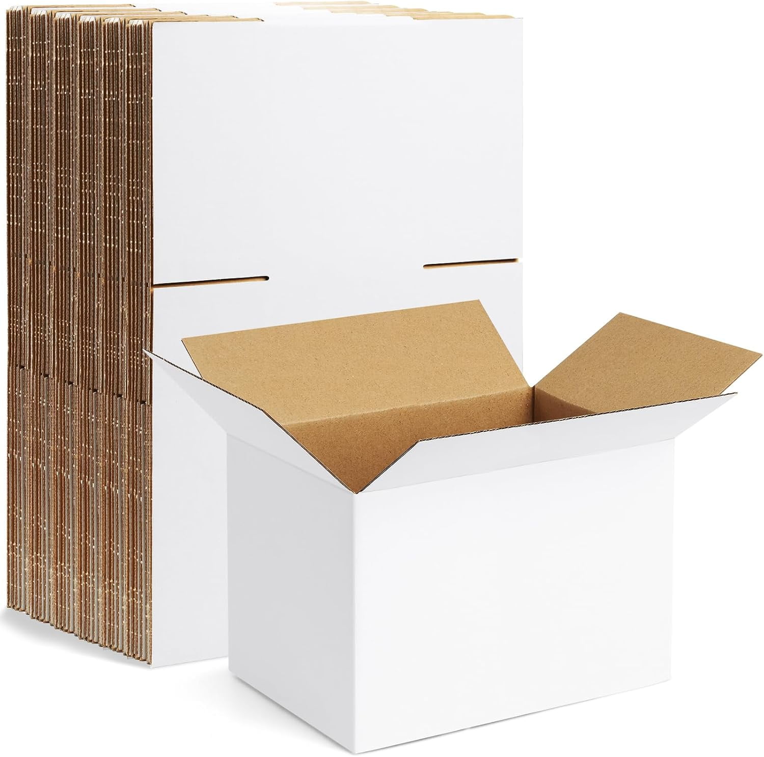 10 Pack 6x4x4 Inch Small Shipping Boxes White Corrugated Cardboard ...