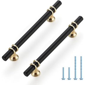 CILEYTION Cabinet Handles Gold 10 Pack, 7-1/2 Inch Hole Centers Gold ...