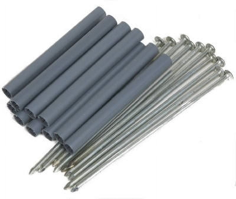 10 Pack 7" Mill Finish Galvanized Spike & 4" Black Plastic Ferrule ...