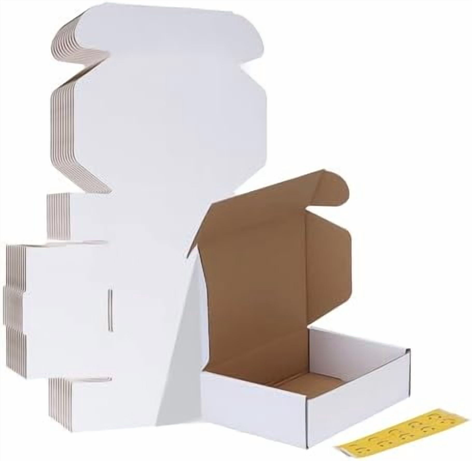 10 Pack 7x5x2 Shipping Boxes, White Corrugated Cardboard Box for ...
