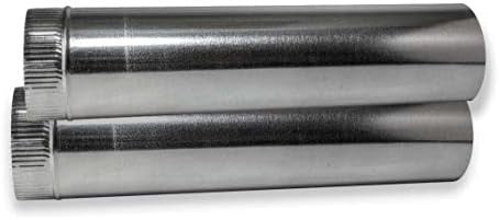 10 Pack - 8'' Round 24'' Long Duct Pipe - 30 Gauge Galvanized - Crimped ...