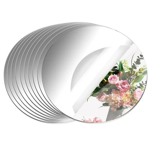 10 Pack 8 inch Round Mirror Centerpieces for Tables Circle Mirror Tiles ...