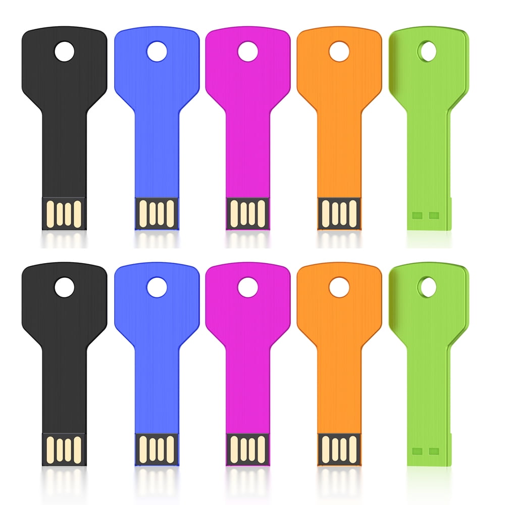 10 Pack 8GB USB 2.0 Flash Drive Topesel Metal Key Shaped Bulk Thumb ...