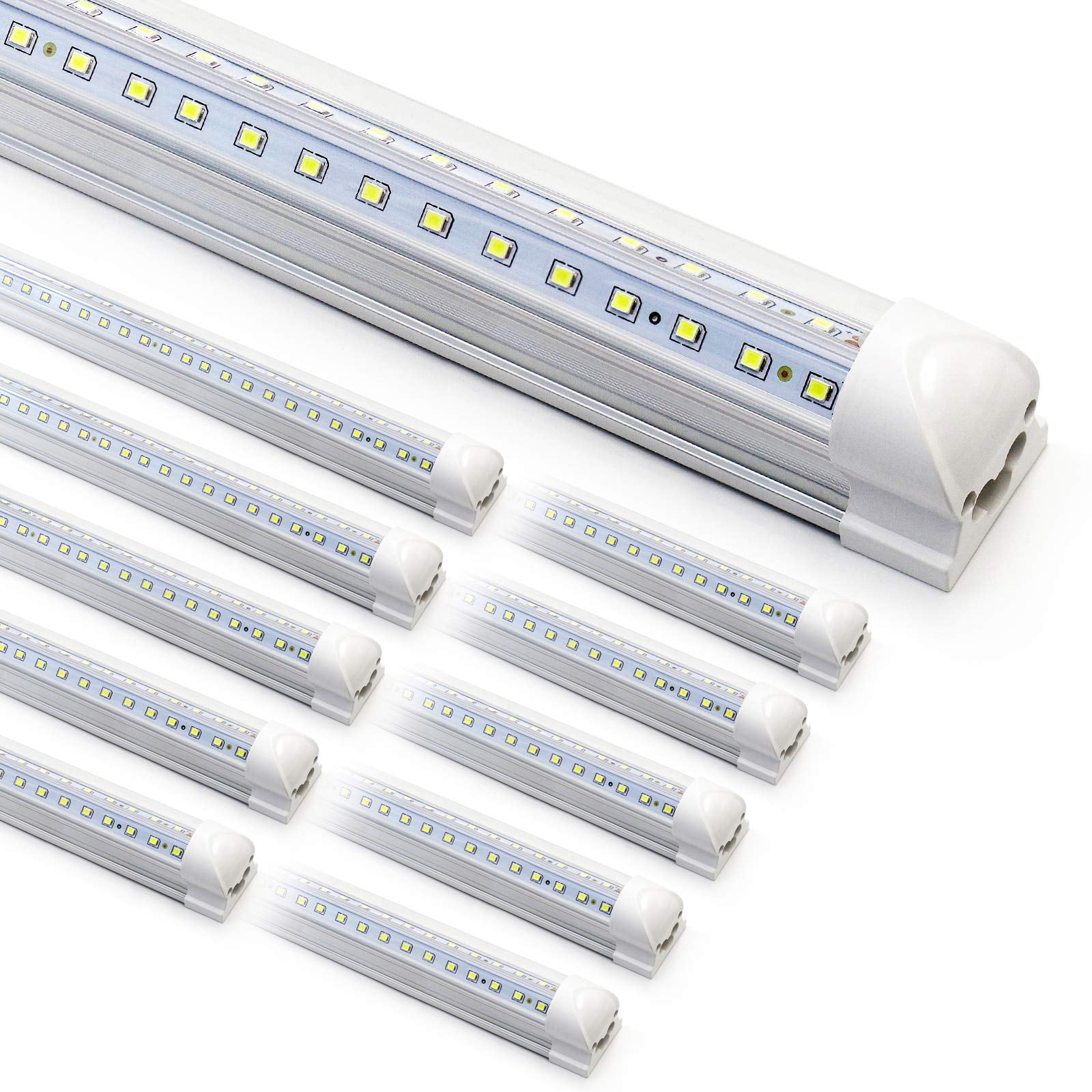 10-Pack 8ft LED Shop Light Fixture - 90W T8 Integrated LED Tube Light ...