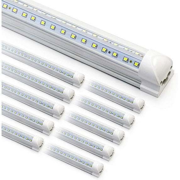10-Pack 8ft LED Shop Light Fixture - 90W T8 Integrated LED Tube Light ...