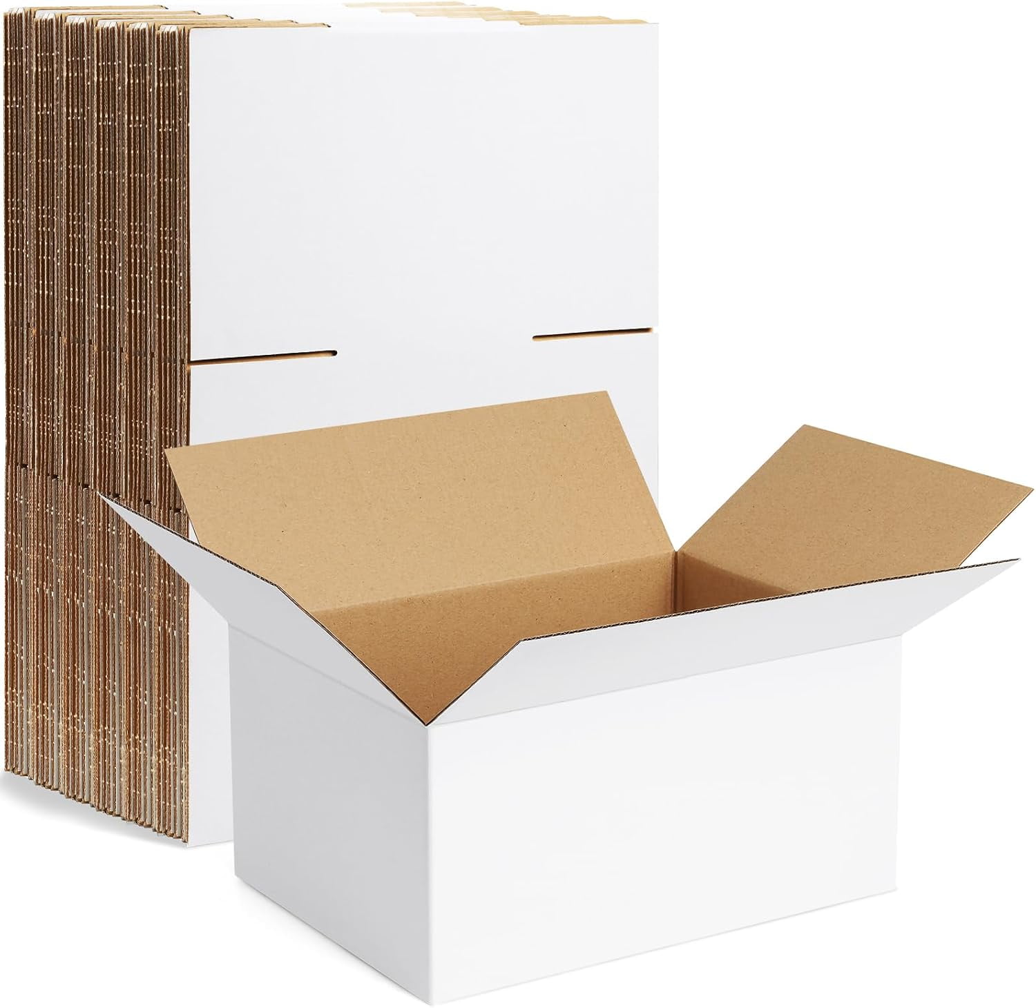 10 Pack 8x6x4 Inch Small Shipping Boxes White Corrugated Cardboard ...