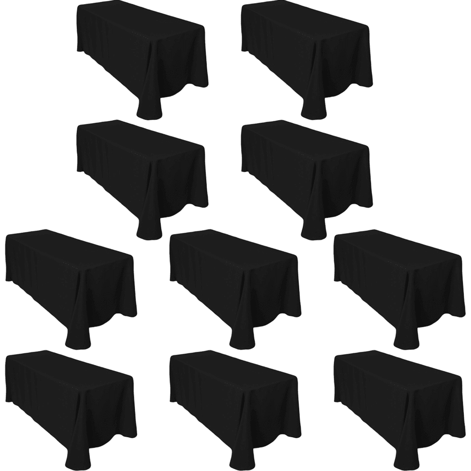 10-Pack 90x156 Inch Rectangular Tablecloths, Commercial Polyester Stain ...