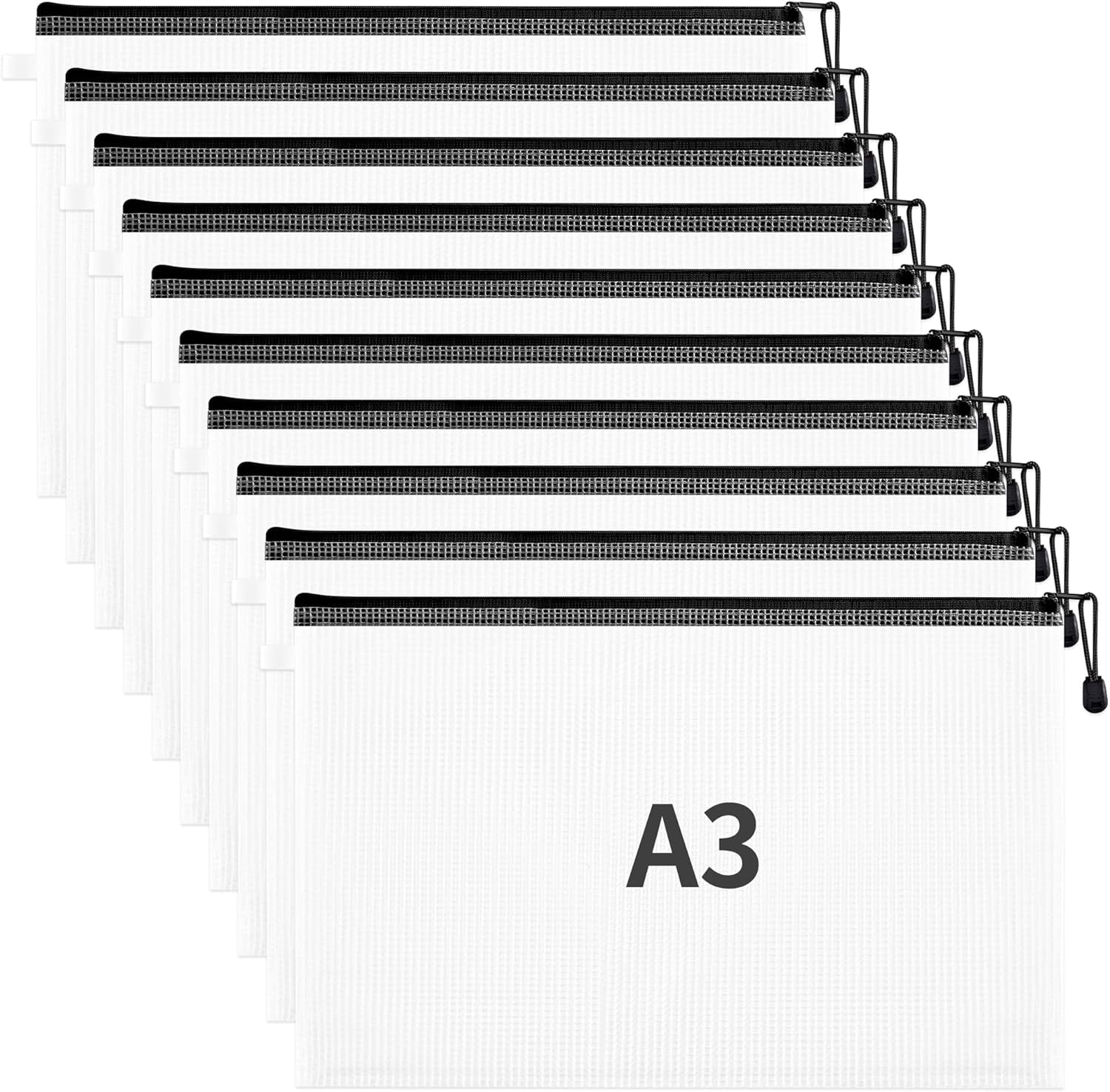 10 Pack A3 Zipper Mesh Document Pouch, Waterproof File Bags - Walmart.com