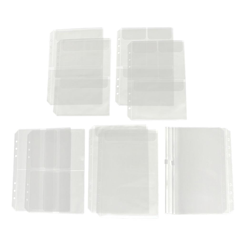 10 Pack A5 Binder Pocket with 6 Holes Binder Sleeves Document Filling ...