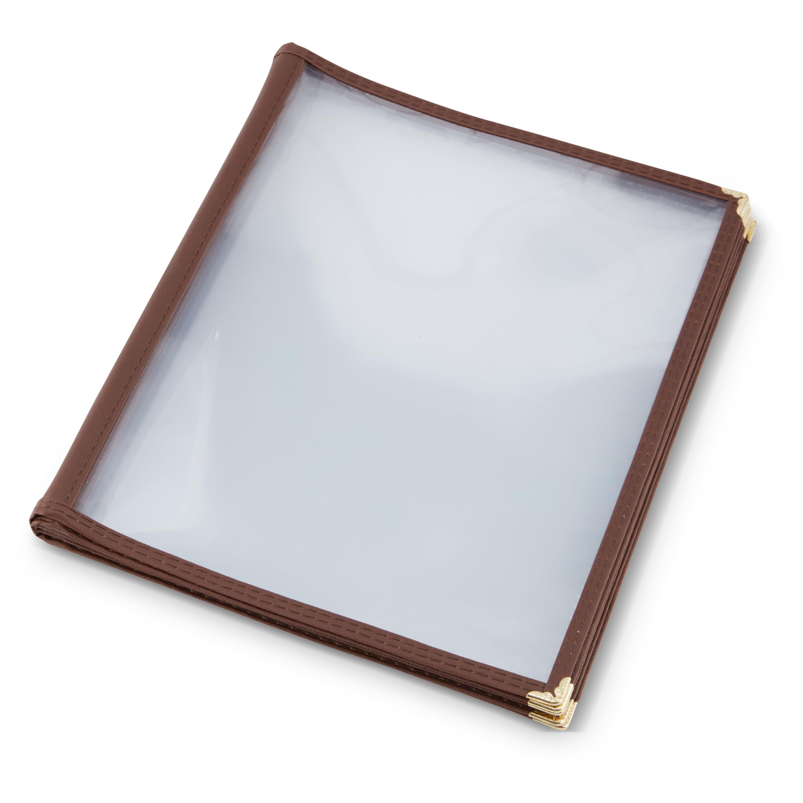 (10 Pack) AME D'ESSENCE Brown Trimmed Six Fold Menu Cover, 8.5"x11 ...